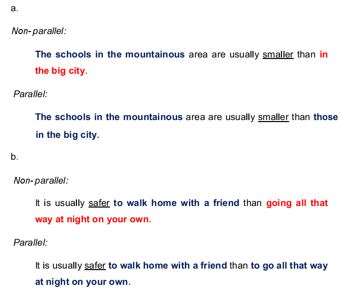 Non parallel Sentences Unit 2 Common Sentence Errors Academic Writing